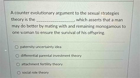 Solved A Counter Evolutionary Argument To The Sexual Str