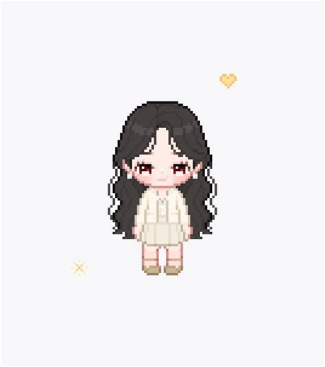 ﾟ⁠∀ﾟ⁠⁠☞ Cute Easy Doodles Pixel Art Characters Girly Graphics
