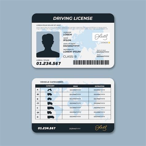 Hand Drawn Driving License Template Free Vector