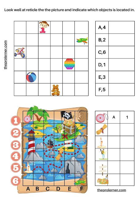 Treasure Map Grid Reference Worksheet