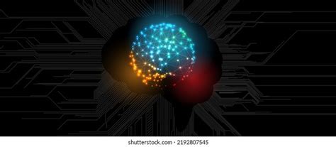 Abstract Artificial Intelligence Cloud Computing Machine Stock Vector