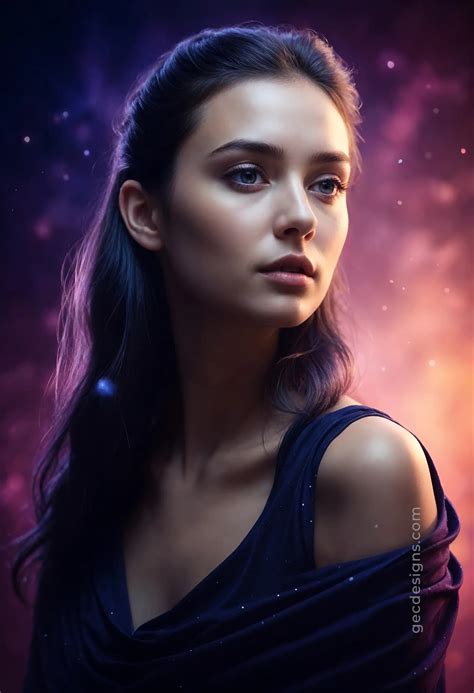 Hyper Realistic Beautiful Young Woman With Neon Background Wallpaper