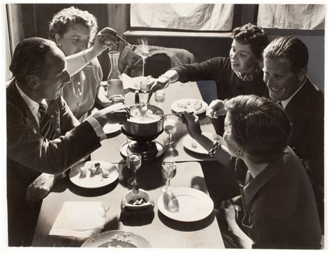 [judith Stanton And Companions Eating Fondue Zermatt Switzerland