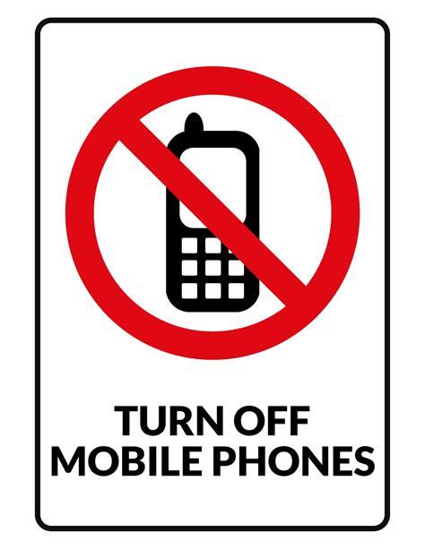 Free Printable No Cell Phone Sign Templates Pdf