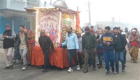 Prabhat Pheri Taken Out With Ram Darbar Udham Singh Nagar News Udham Singh Nagar Newsराम