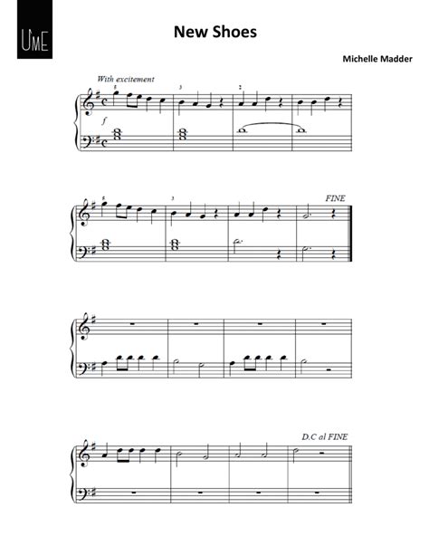 New Shoes By Michelle Madder Sheet Music For Easy Piano At Sheet Music