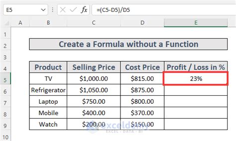 How To Create A Formula In Excel Without Using A Function 6 Approaches