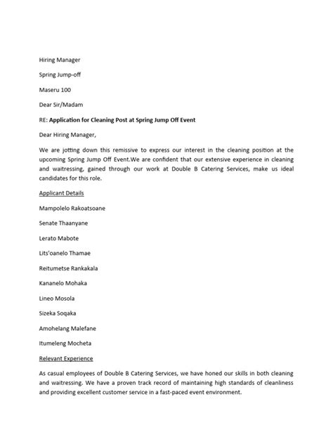 Cleaning Application Pdf