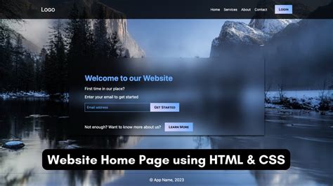 How To Create A Website Home Page In Html And Css Youtube