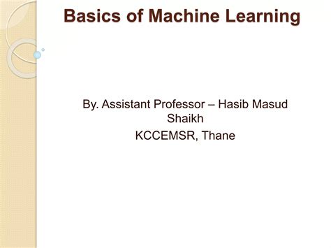 Basics Of Machinelearning Pptx
