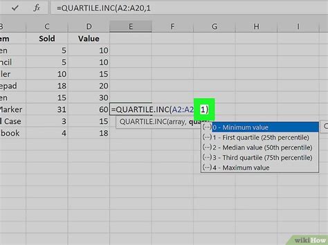 comment calculer des quartiles dans excel 12 étapes