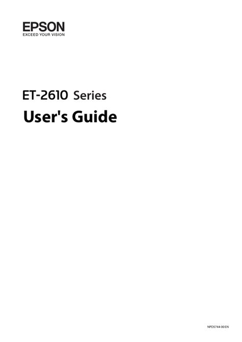 Epson Et 2610 User Manual