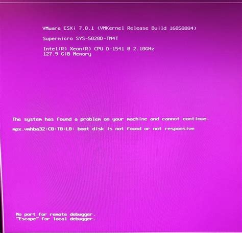 Vmware Esxi 7 Update 1 Boot Disk Is Not Found Psod Virtualization Howto