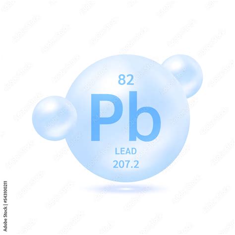 Lead Molecule Models Blue Silver And Chemical Formulas Scientific