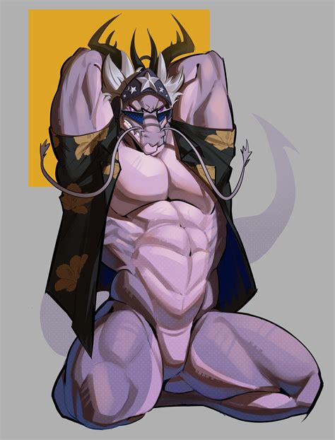 Rule 34 Abs Anthro Arms Up Athletic Male Dragon Glasses Male Focus Muscular Male Sunglasses
