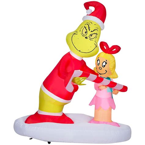 Gemmy 55 Ft Airblown® Blowup Inflatable Grinch And Cindy Lou With Built