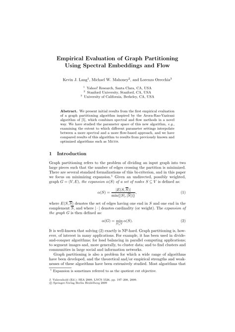 pdf empirical evaluation of graph partitioning using spectral