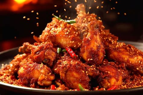 Premium Ai Image Delicious Plate Of Crispy Fried Chicken Sprinkled