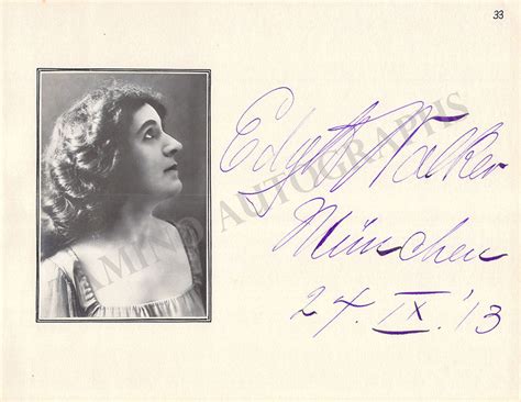Walker Edyth Signed Album Page Photograph Tamino