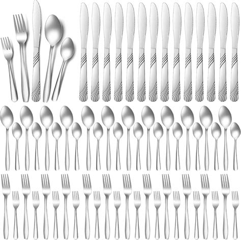 100 Pieces Silverware Set Stainless Steel Flatware Set Cutlery Set