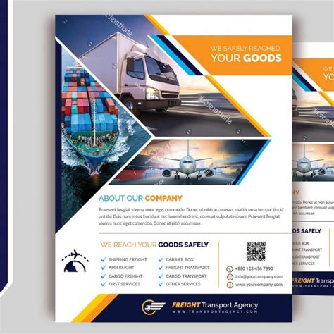 Modern Freight Transport Flyer Template