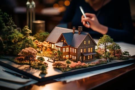 Premium Ai Image Miniature Model House With Miniature Modelgenerative Ai