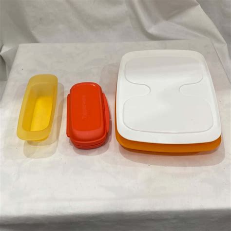 Tupperware Museli Mould Snack Granola Bar Maker Orange Keeper Storage Container No Cook Fridge