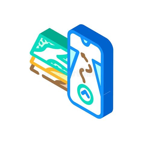 Digital Map Overlay Augmented Reality Isometric Icon Vector