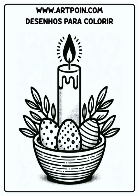 Desenho Para Colorir Símbolos Da Páscoa Png