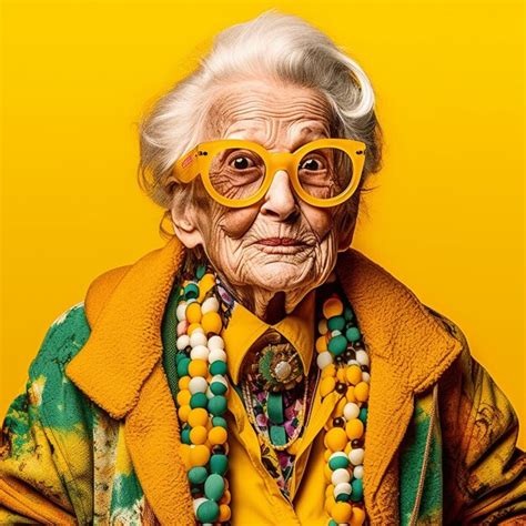 Premium Ai Image Elegant Aging Vector Illustrations Celebrating Fashionable Seniors Neon