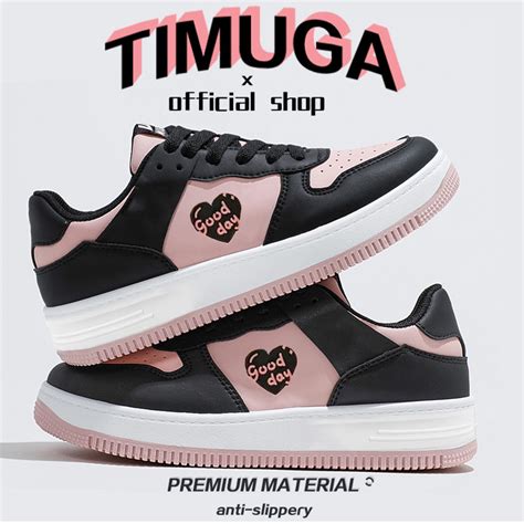 Jual Timuga Sepatu Wanita Wedges Olahraga Sepatu Sneakers Cewek Sport Running Pink Shoes Wk128