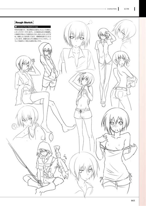 Anime Character Sheet With Poses And Expressions