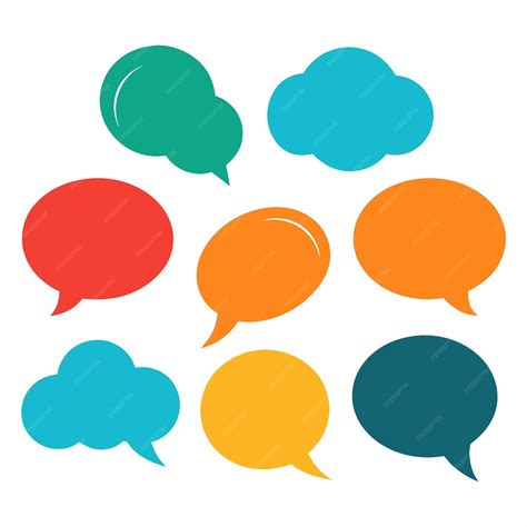 Speech Bubble Colorful Cicon Set Vector Illustration Premium Ai Generated Vector