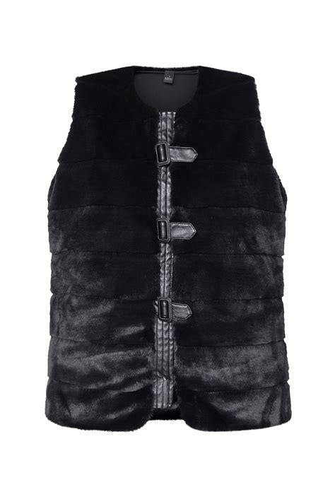 Adia Fuskpälsväst Svart Västar