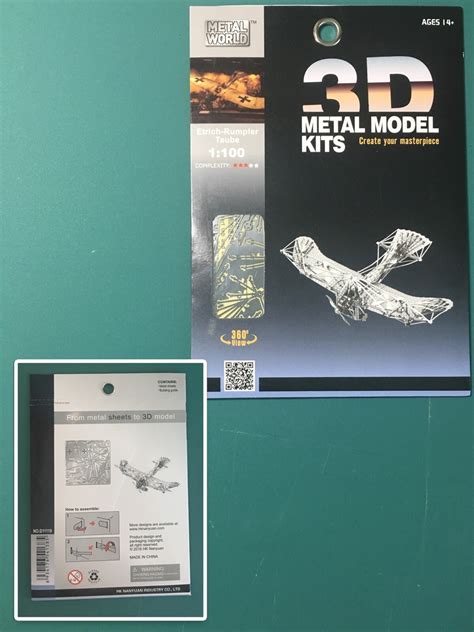 3d Metal Model Kits Etrich Rumpler Taube 1 100 Ebay