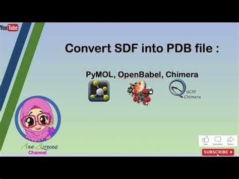 Convert Sdf Into Pdb File Pymol Openbabel Chimera Youtube