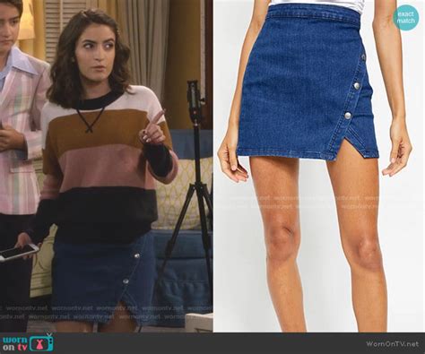 Wornontv Ramonas Striped Sweater And Denim Skirt On Fuller House