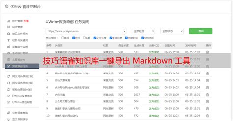 技巧语雀知识库一键导出 Markdown 工具 优采云自动文章采集器