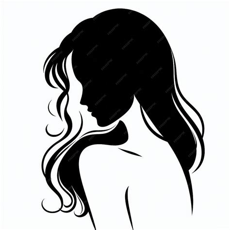 Una Silueta Arte Belleza Simple Mujer Silueta Vectorial Contorno Dibujo