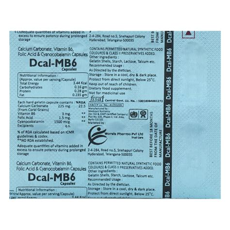Dcal Mb6 Capsule Uses Side Effects Price Apollo Pharmacy