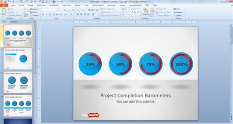 Free Project Completion Barometer Shapes For Powerpoint And Presentation Slides