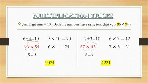 Multiplication Tricks And Tips Unit Digit Sum YouTube