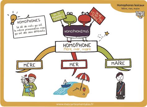 Homophones Lexicaux Mère Mer Maire Mes Cartes Mentales