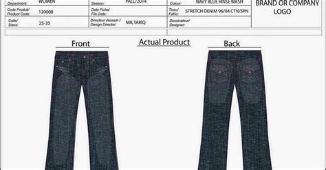 Tech Pack Simple Denim Tech Pack