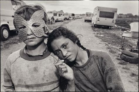 Mary Ellen Mark Boy With Mask And His Sister Gypsy Camp Barcelona