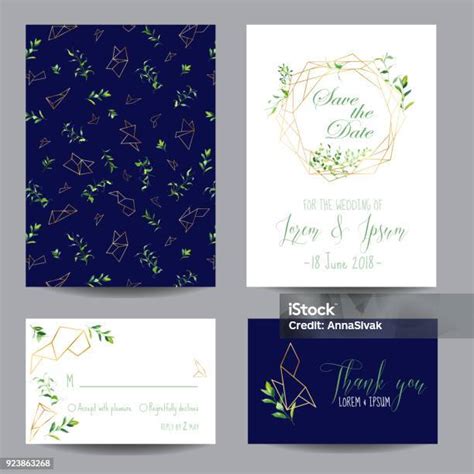 결혼식 초대 꽃 템플릿 설정 합니다 당신의 텍스트와 열 대 나뭇잎 장소 날짜 카드를 저장 합니다 벡터 일러스트 레이 션 결혼식에 대한 스톡 벡터 아트 및 기타 이미지