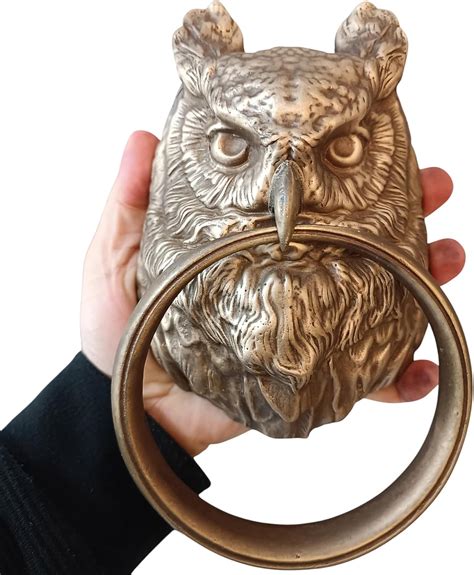 Anatolica Large Owl Door Knocker 85 Inches Solid Brass Heavy 29lb