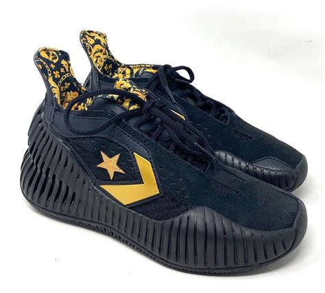 Converse Bb Prototype Cx Black Gold Mesh Mid Basketball Sneakers A02515c