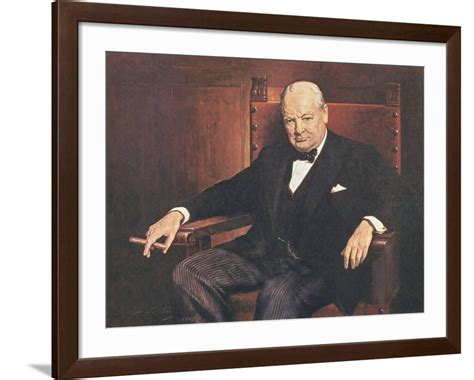 Sir Winston Churchill Art Print By Arthur Pan Brown Frame Wall