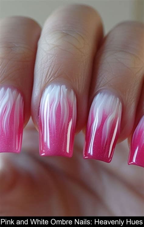 Pink And White Ombre Nails Heavenly Hues Simple Ombre Nails Pink